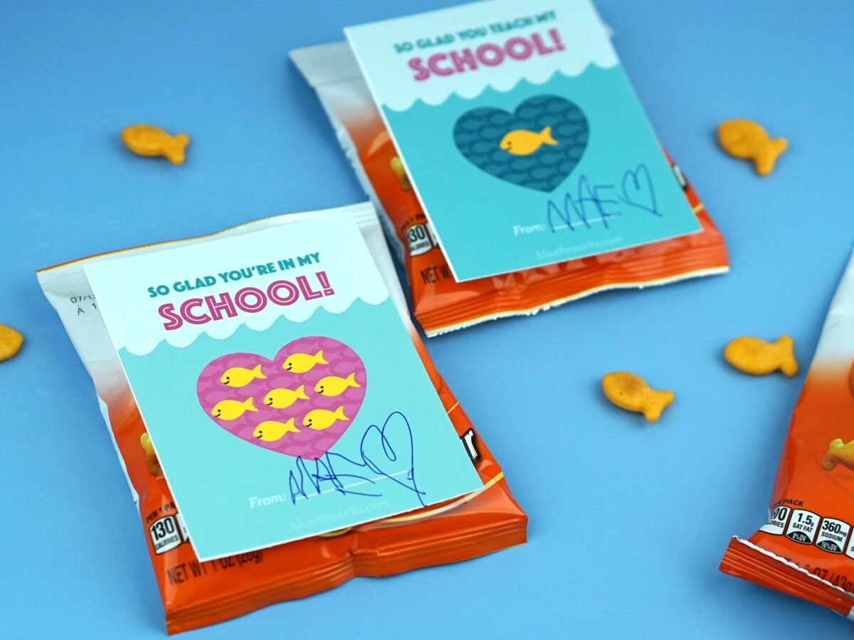 Classroom Valentine Free Printable- School of Fish Version – Bluefin Works