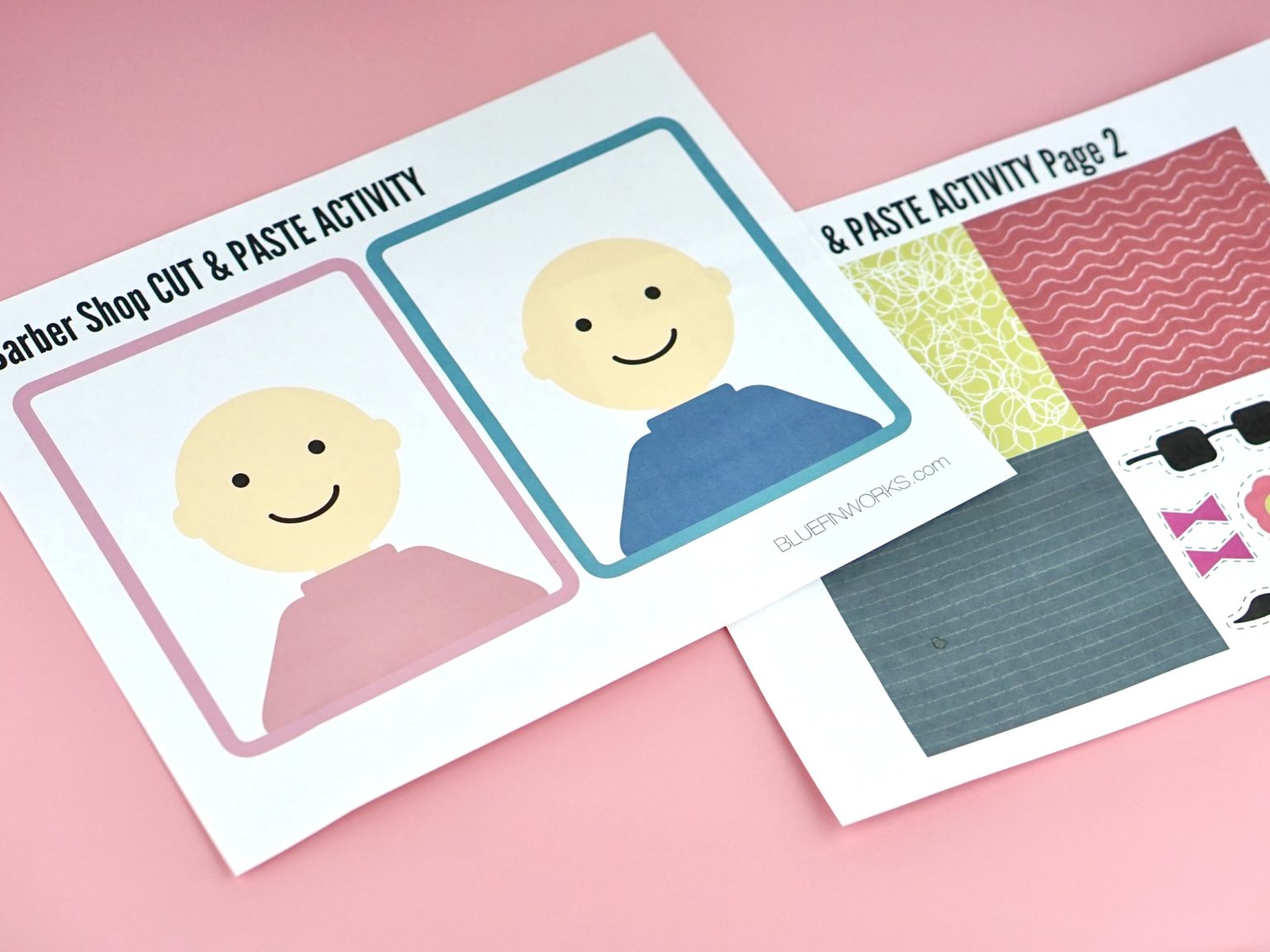 Kids- Barber Shop Cut & Print activity (free printable) – Bluefin Works
