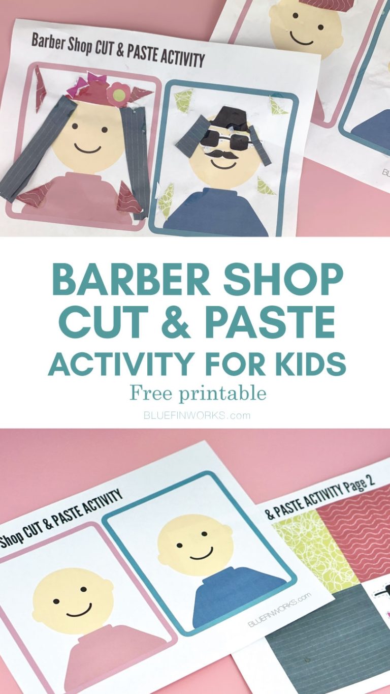Kids- Barber Shop Cut & Print activity (free printable) – Bluefin Works