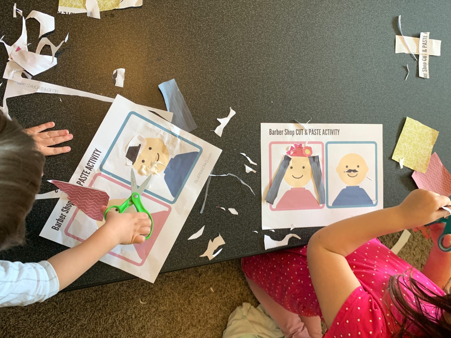 Kids- Barber Shop Cut & Print activity (free printable) – Bluefin Works